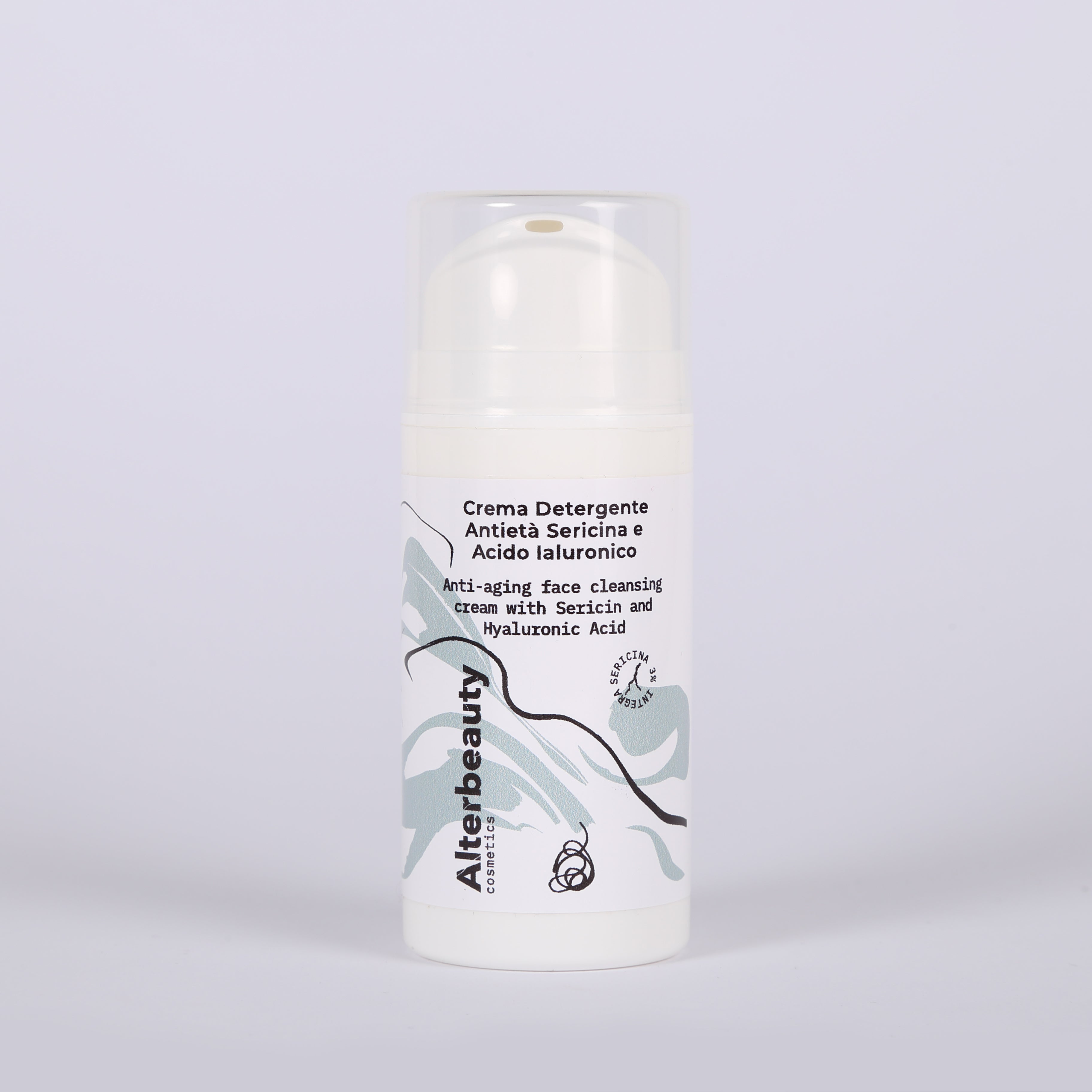 Anti-aging face cleansing cream with Sericin and Hyaluronic Acid ...
